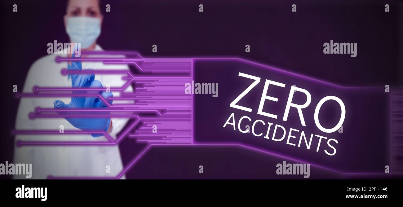 Hand writing sign Zero Accidents. Word for important strategy for ...