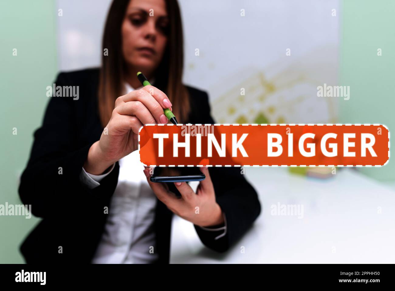 Text caption presenting Think Bigger, Business idea being able to dream ... Text caption presenting Think Bigger, Business idea being able to dream ...