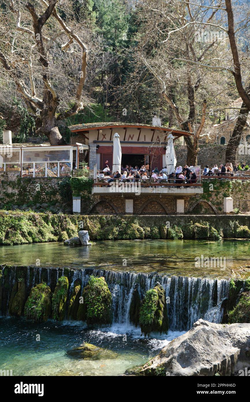 Springs of Krya in the small town of Livadia, Greece in Spring Stock ...