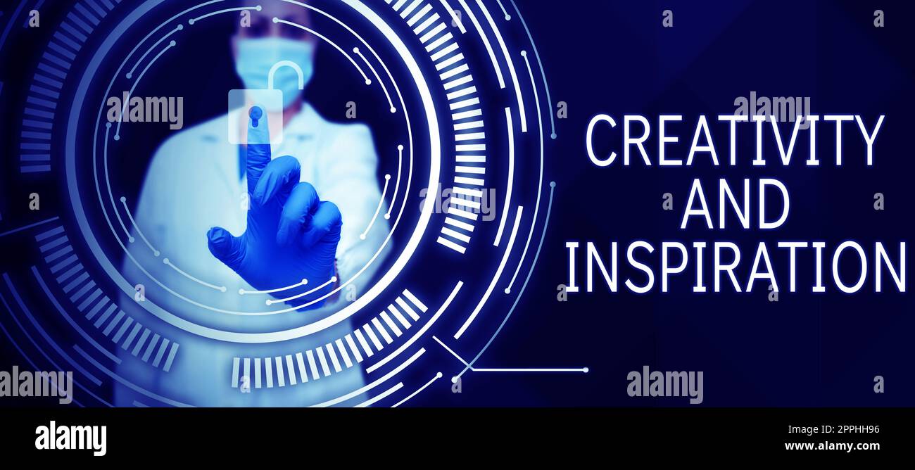 Hand writing sign Creativity And Inspiration. Conceptual photo the ...