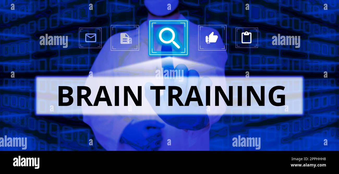 Text sign showing Brain Training. Business idea mental activities to ...