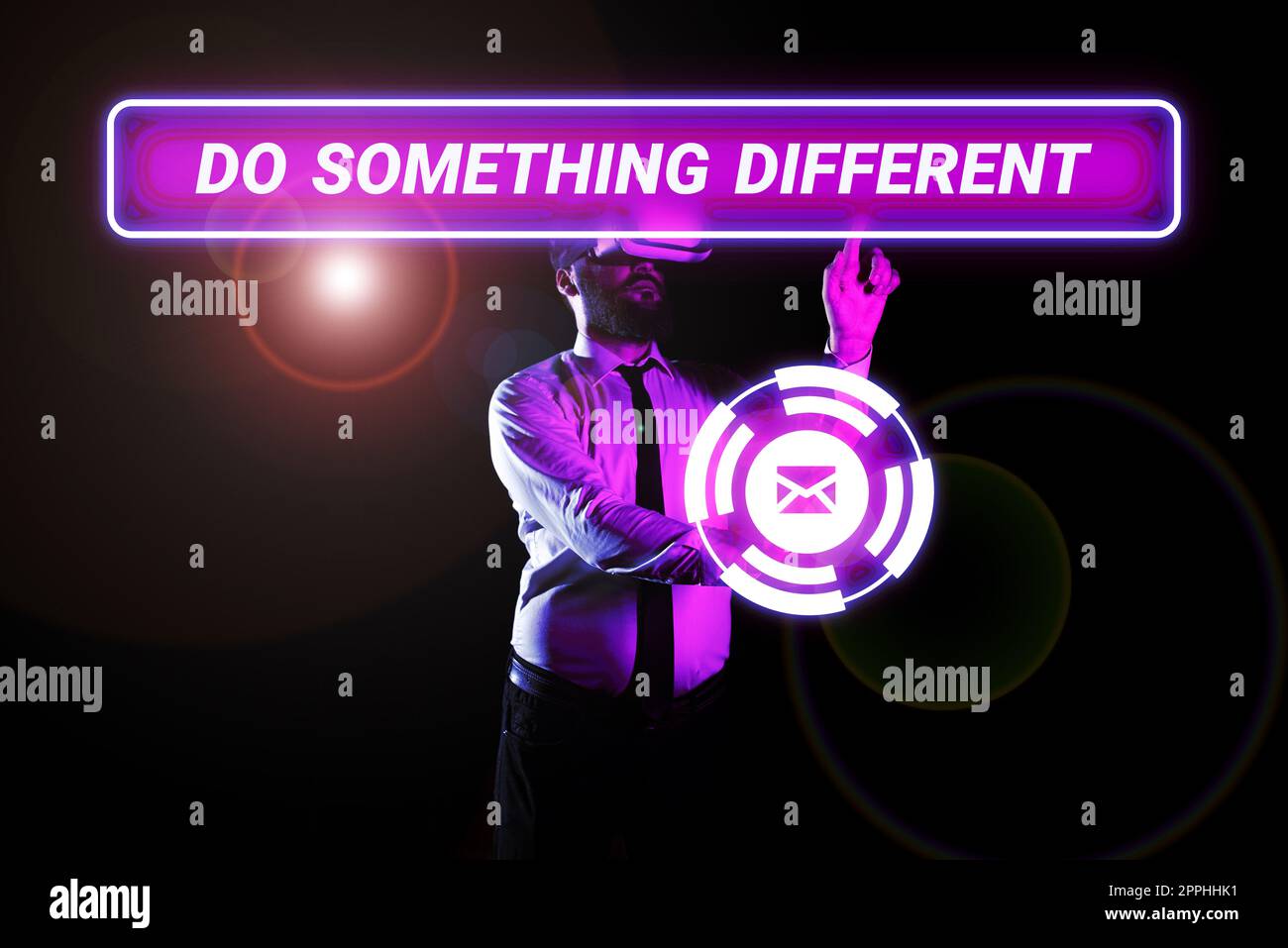 Conceptual caption Do Something Different. Business overview be unique ...