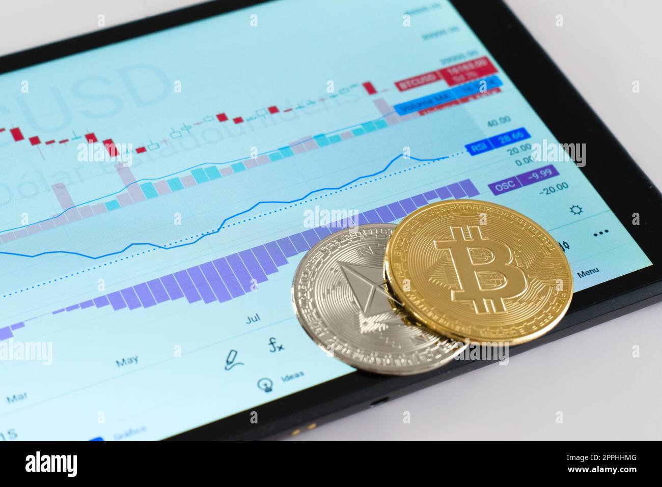 Cryptocurrency price chart hi-res stock photography and images - Alamy