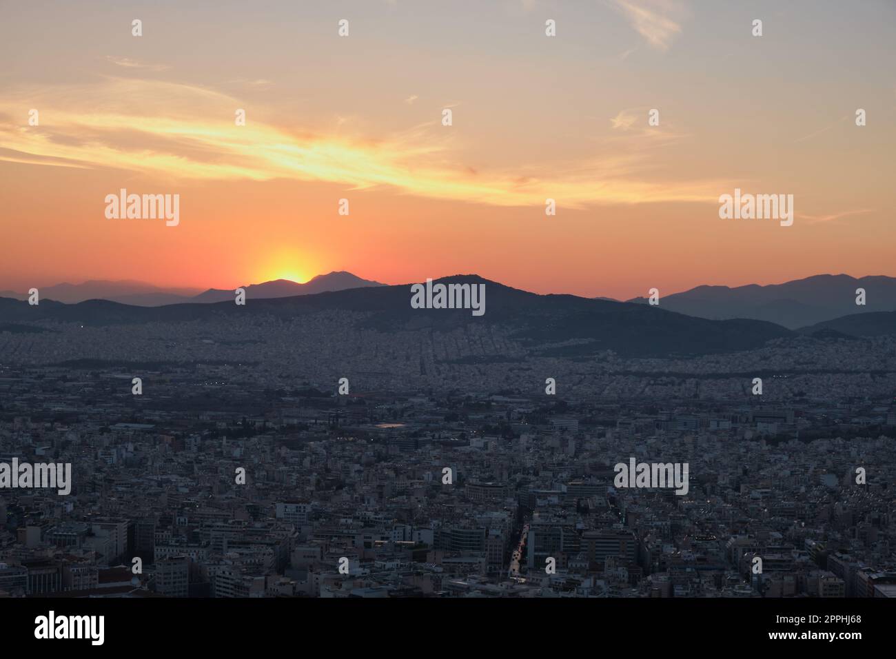 Athens skyline sunset hi-res stock photography and images - Alamy