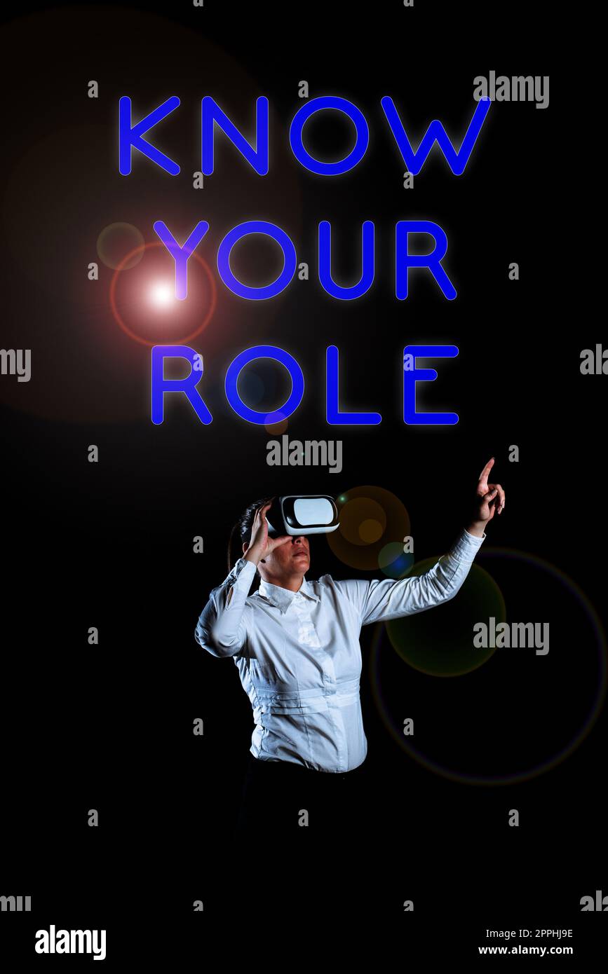 Sign displaying Know Your Role. Word Written on Be clear of one ...