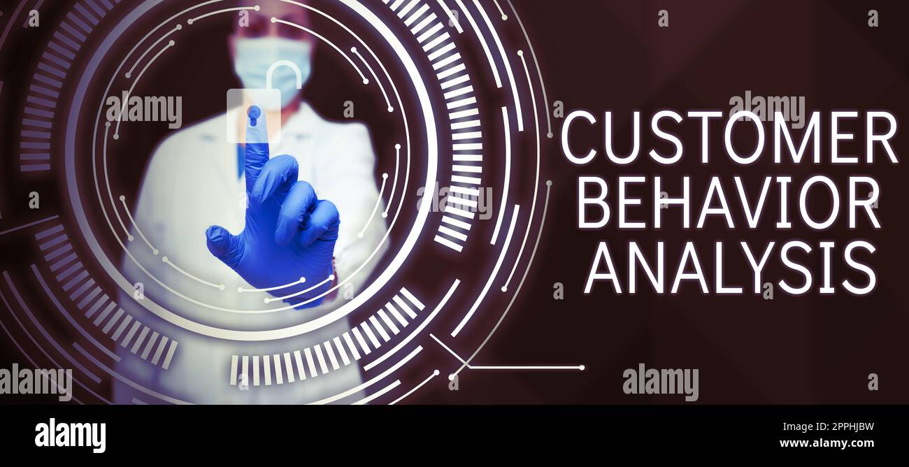 Hand writing sign Customer Behavior Analysis. Business concept buying ...