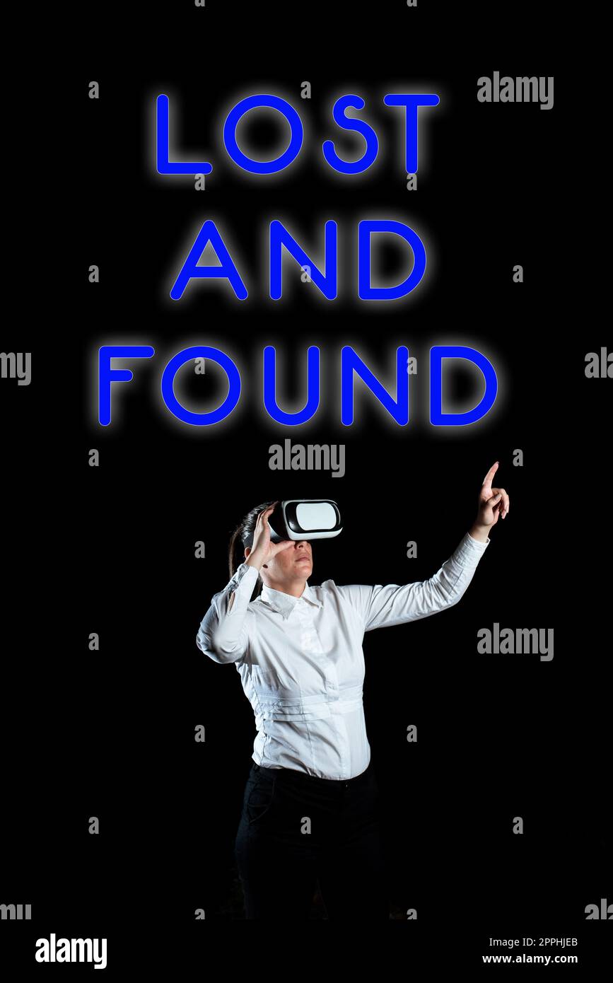 Sign displaying Lost And Found. Business concept Place where you can ...