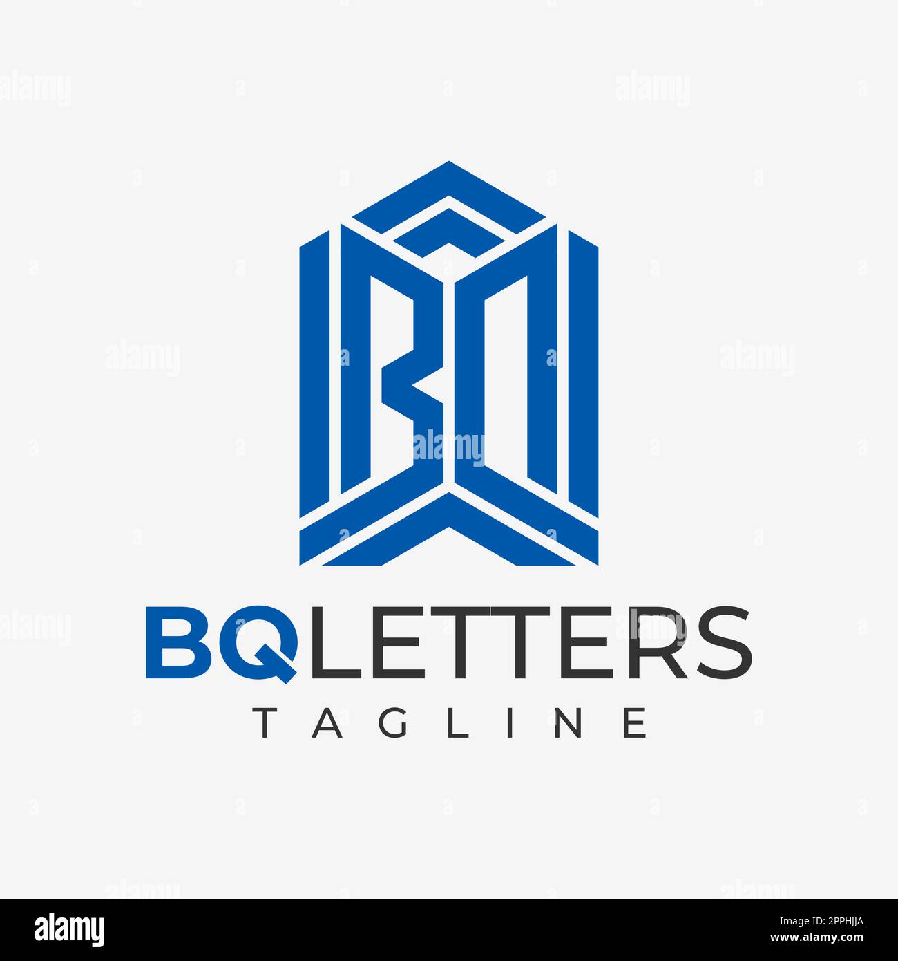 Minimalist initial B Q BQ logo vector. Modern sharp line letter BQ logo ...