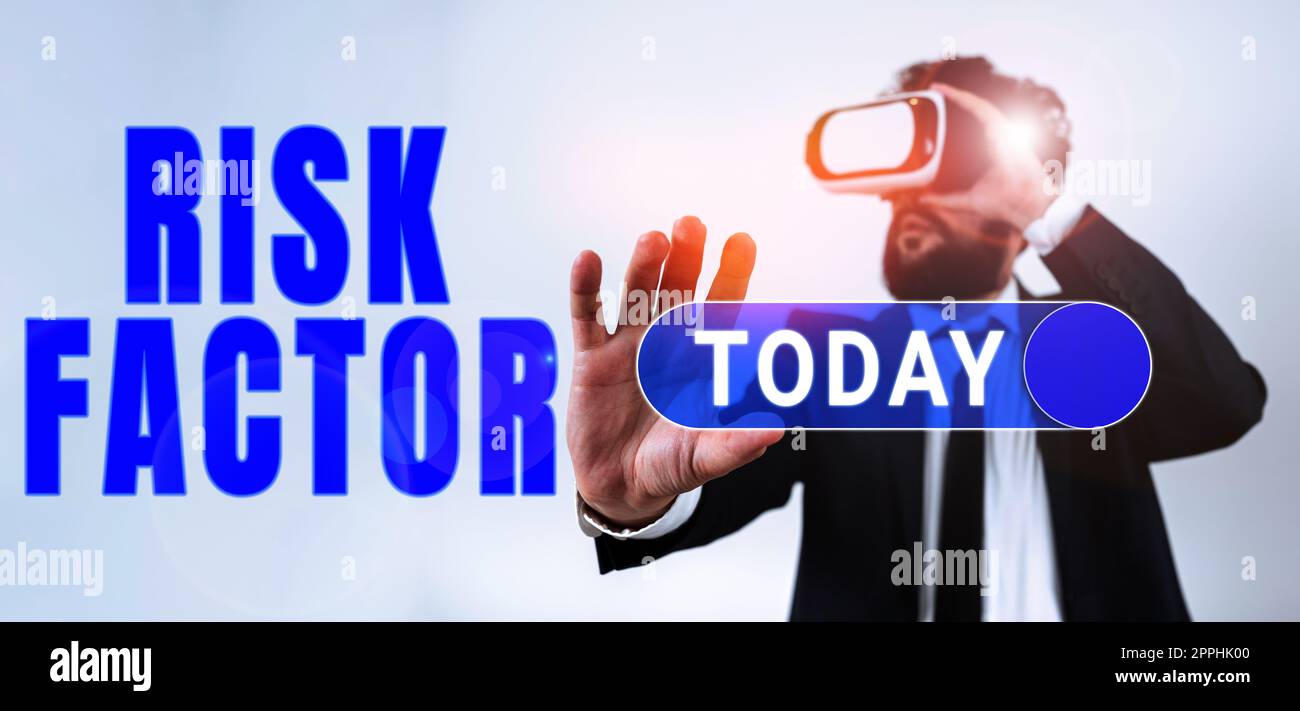 Conceptual caption Risk Factor. Business showcase Something that rises ...