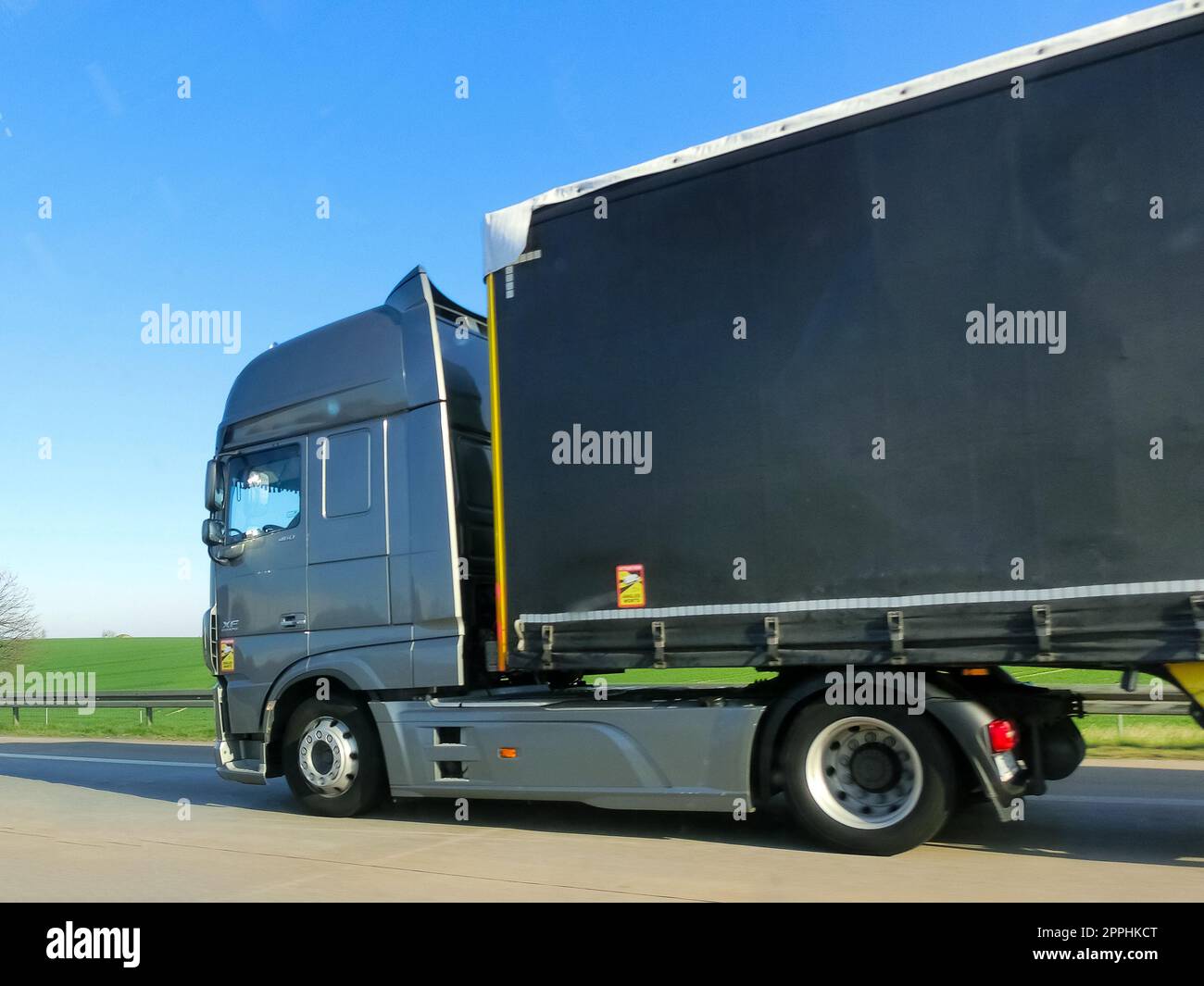 Truck on the Parking lot. Delivery Trucks. Cargo Shipping. Lorry ...