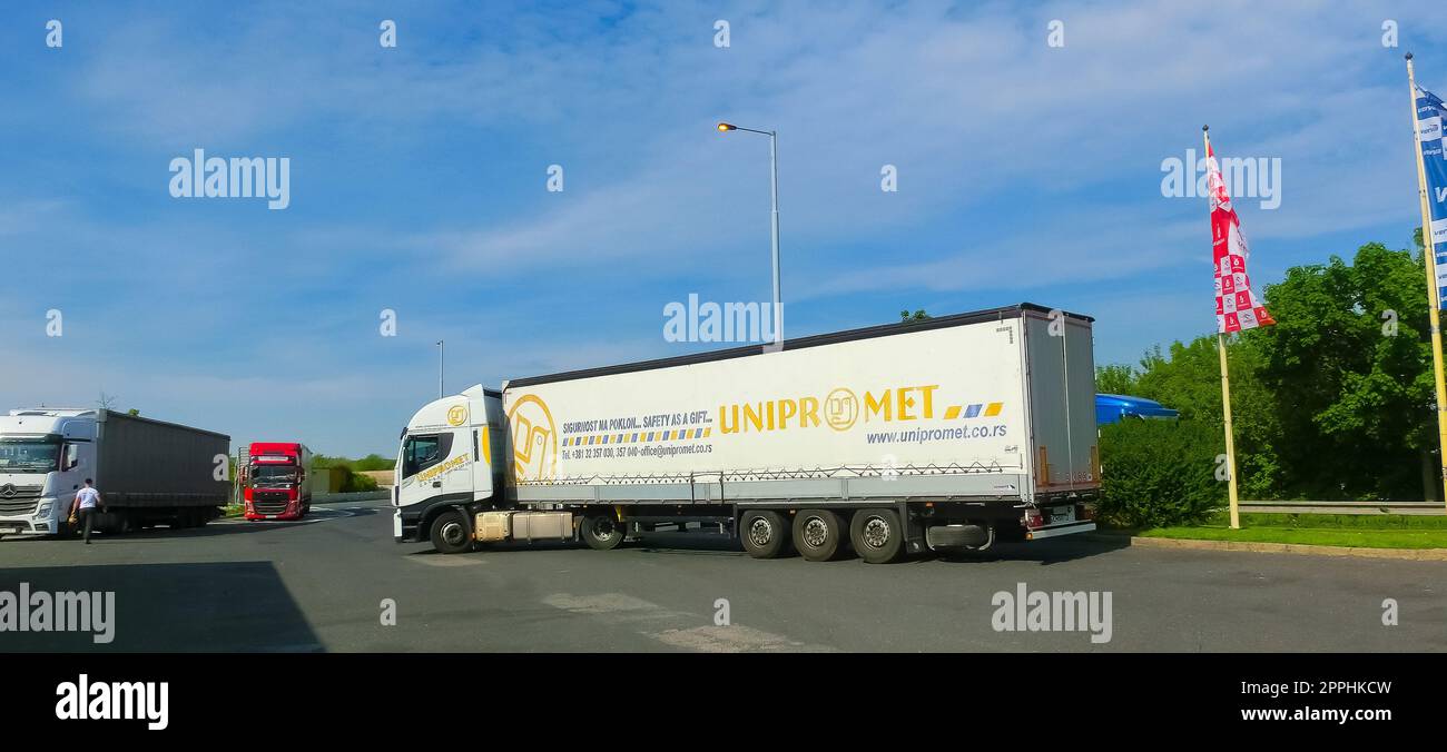 Trucks and Semi Trailer Trucks the Parking lot. Delivery Trucks. Cargo ...