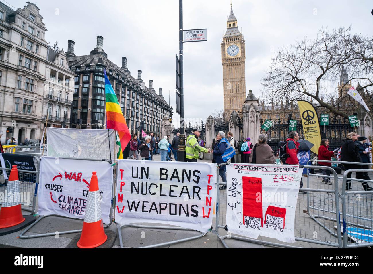 London UK. 24 April 2023. The Campaign for Nuclear Disarmament (CND ...