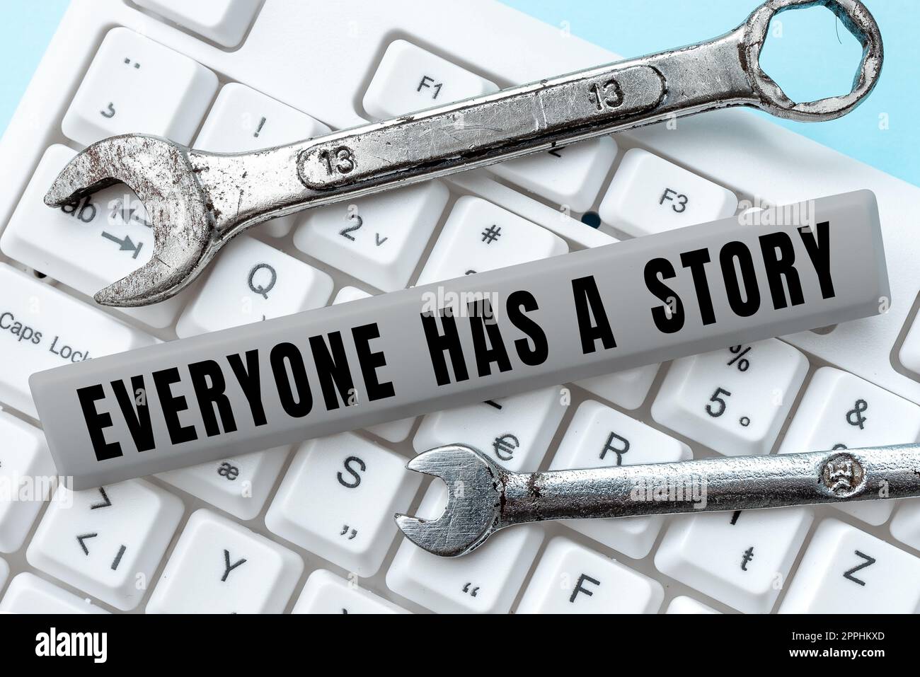 Conceptual display Everyone Has A Story. Business overview Background ...