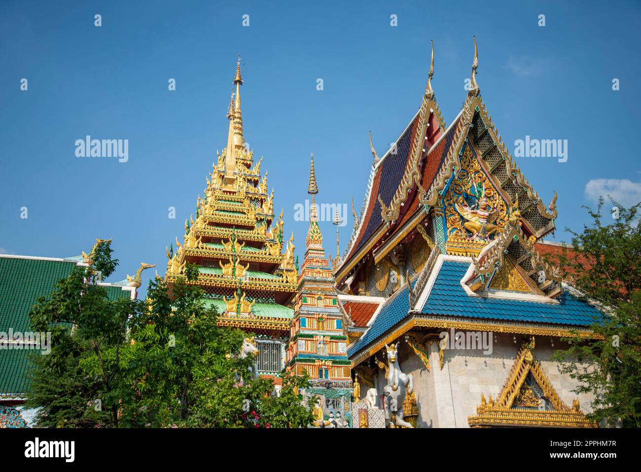 The Wat Khun Chan in Thonburi in the city of Bangkok in Thailand. Thailand, Bangkok, December ...