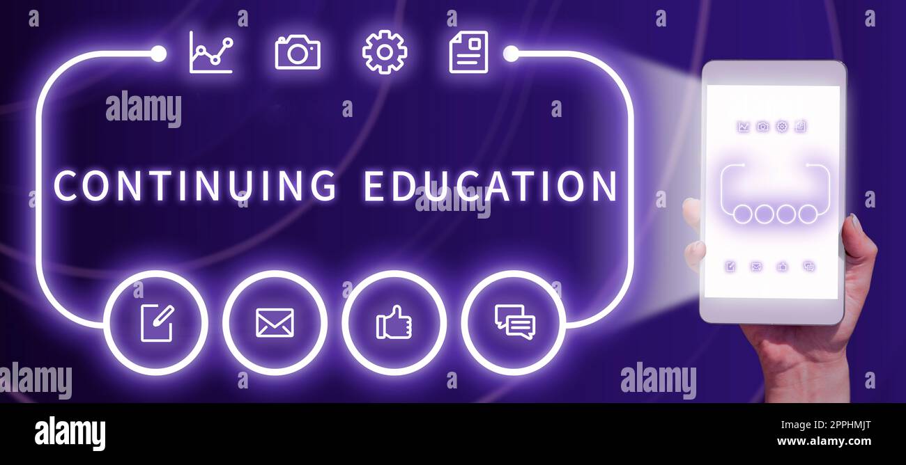 Conceptual display Continuing Education, Word Written on Continued ...