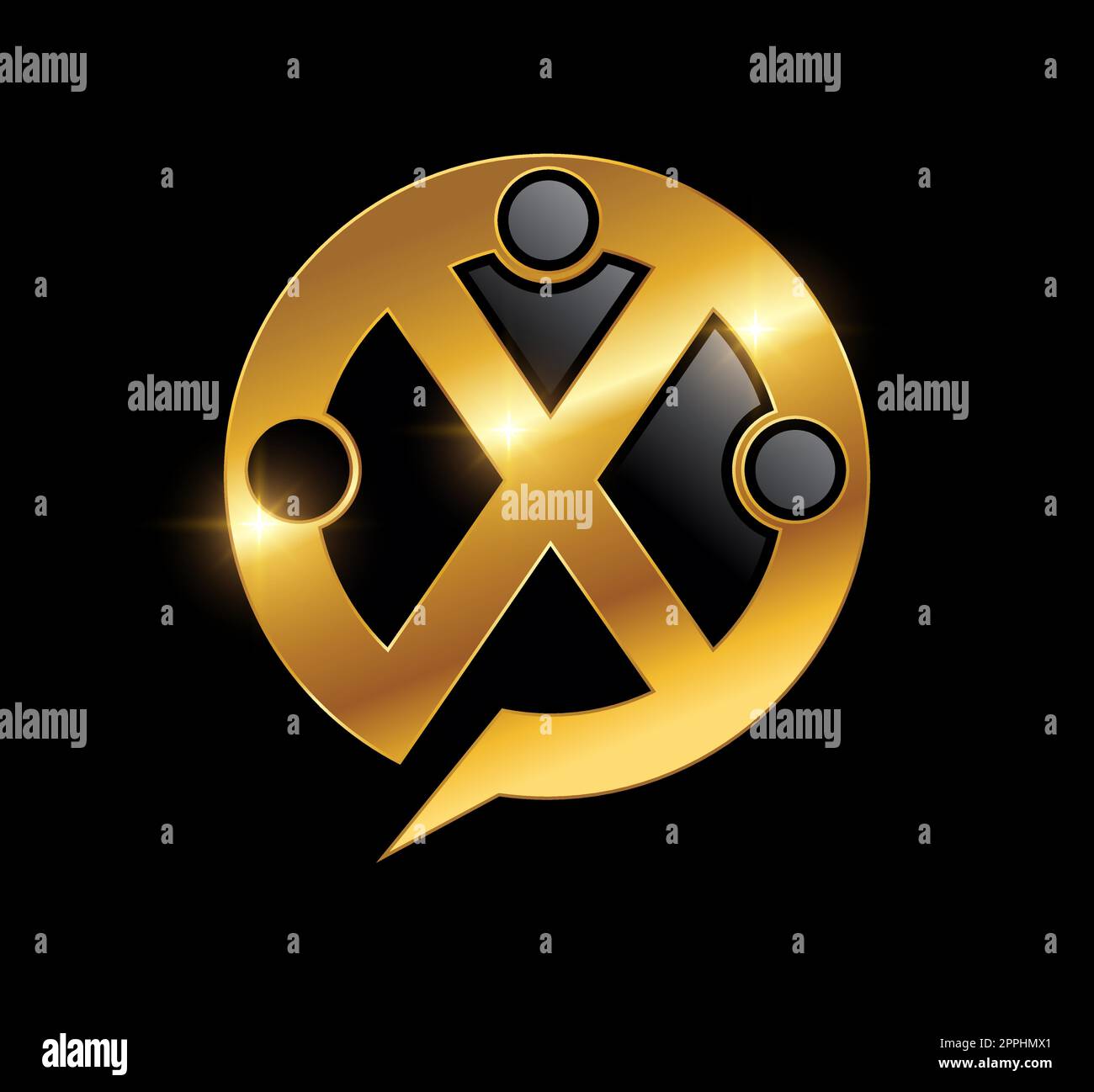 Golden Circle Chat Logo Vector Illustration Stock Vector Image & Art ...