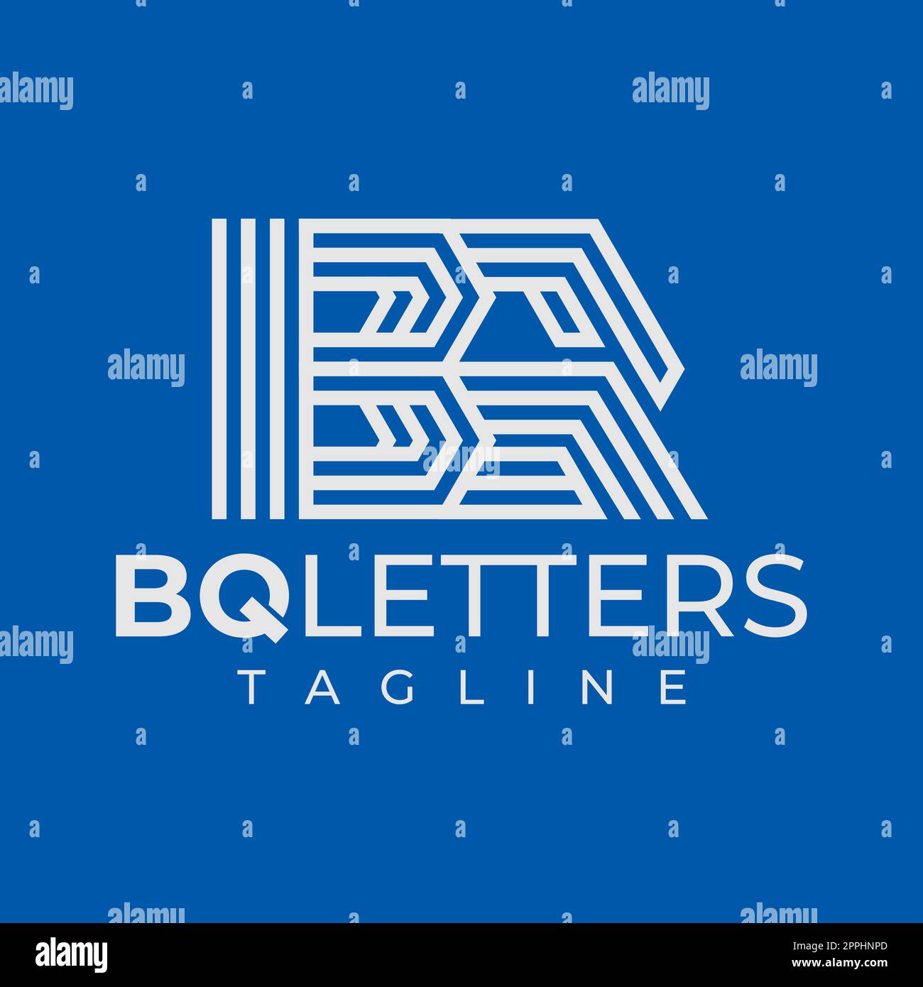 Modern line letter B Q BQ logo design vector. Technology circuit ...