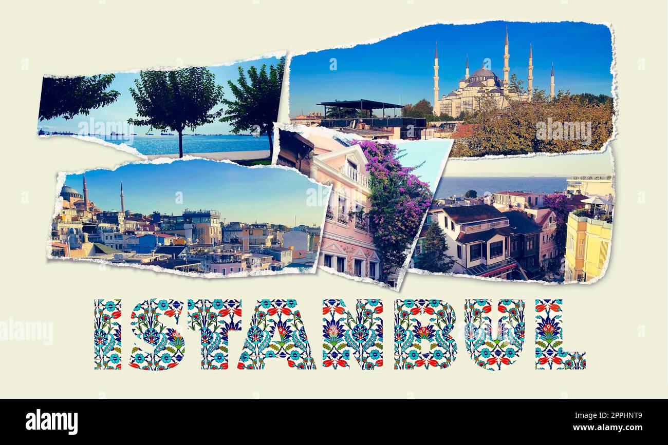 Art collage or design about Istanbul at Turkey - travel and nature ...
