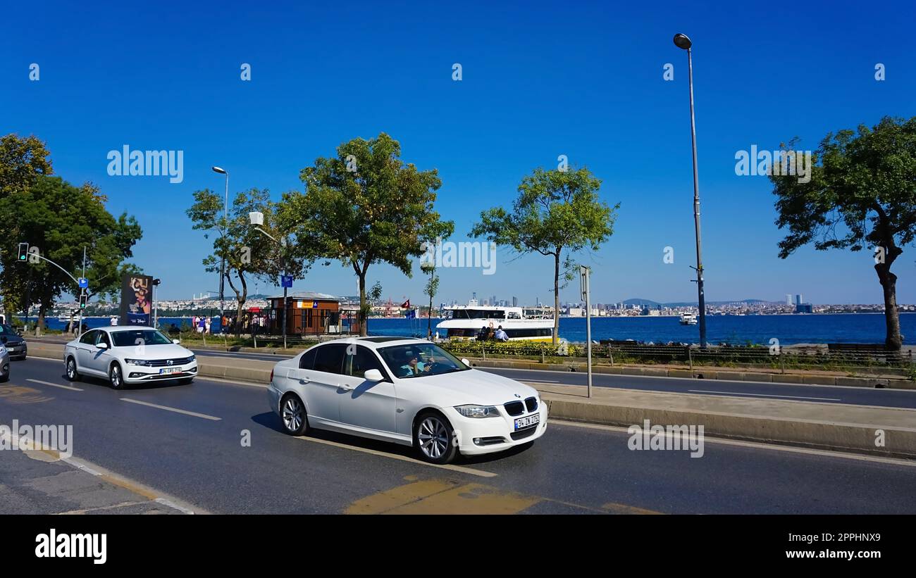 Istanbul, Turkey - September 14, 2022: Embankment of the Bosphorus ...