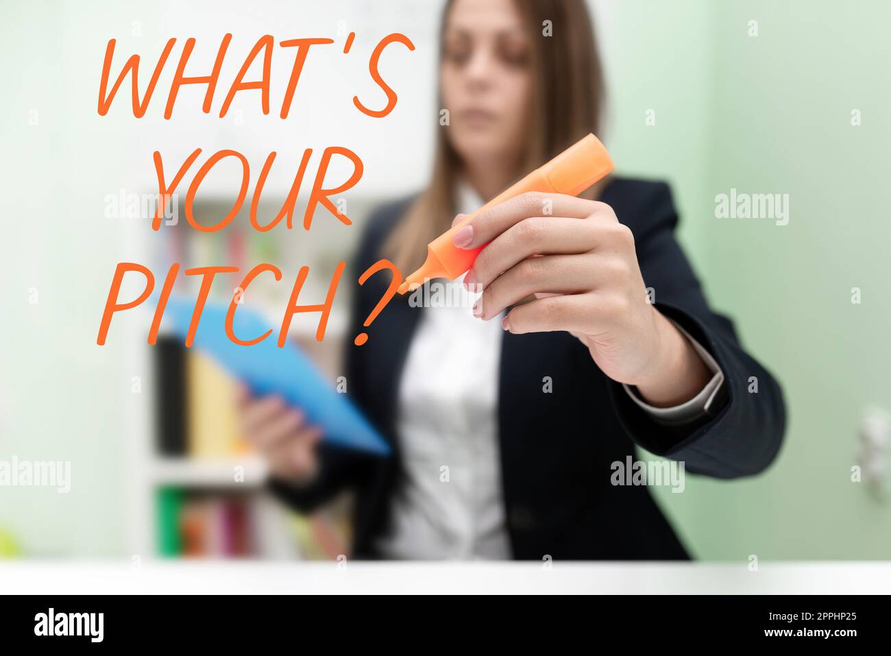 Hand writing sign What's Your Pitch. Business showcase make a ...