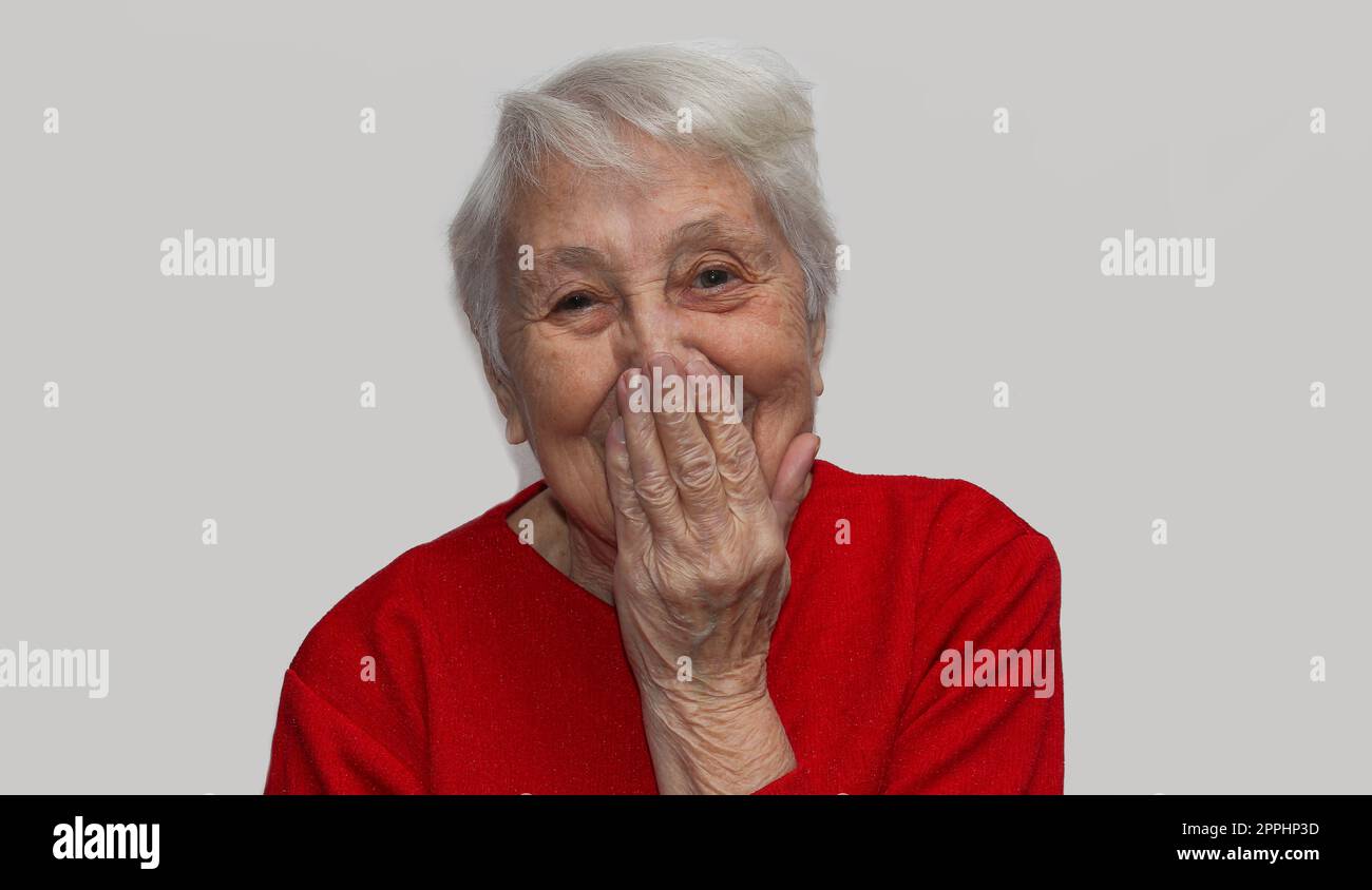 Happy positive senior lady hi-res stock photography and images - Alamy