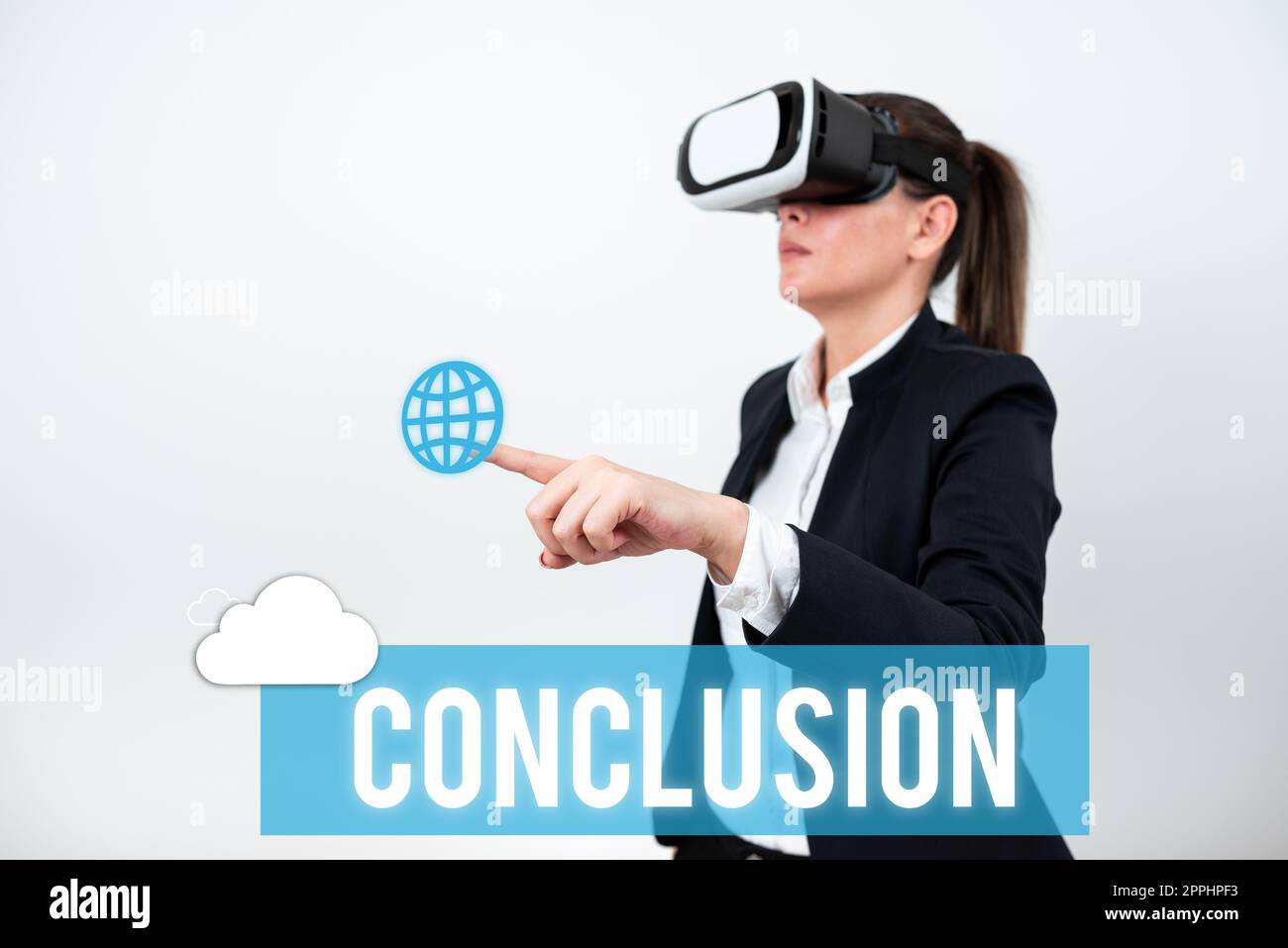 Text caption presenting Conclusion. Business concept Results analysis ...