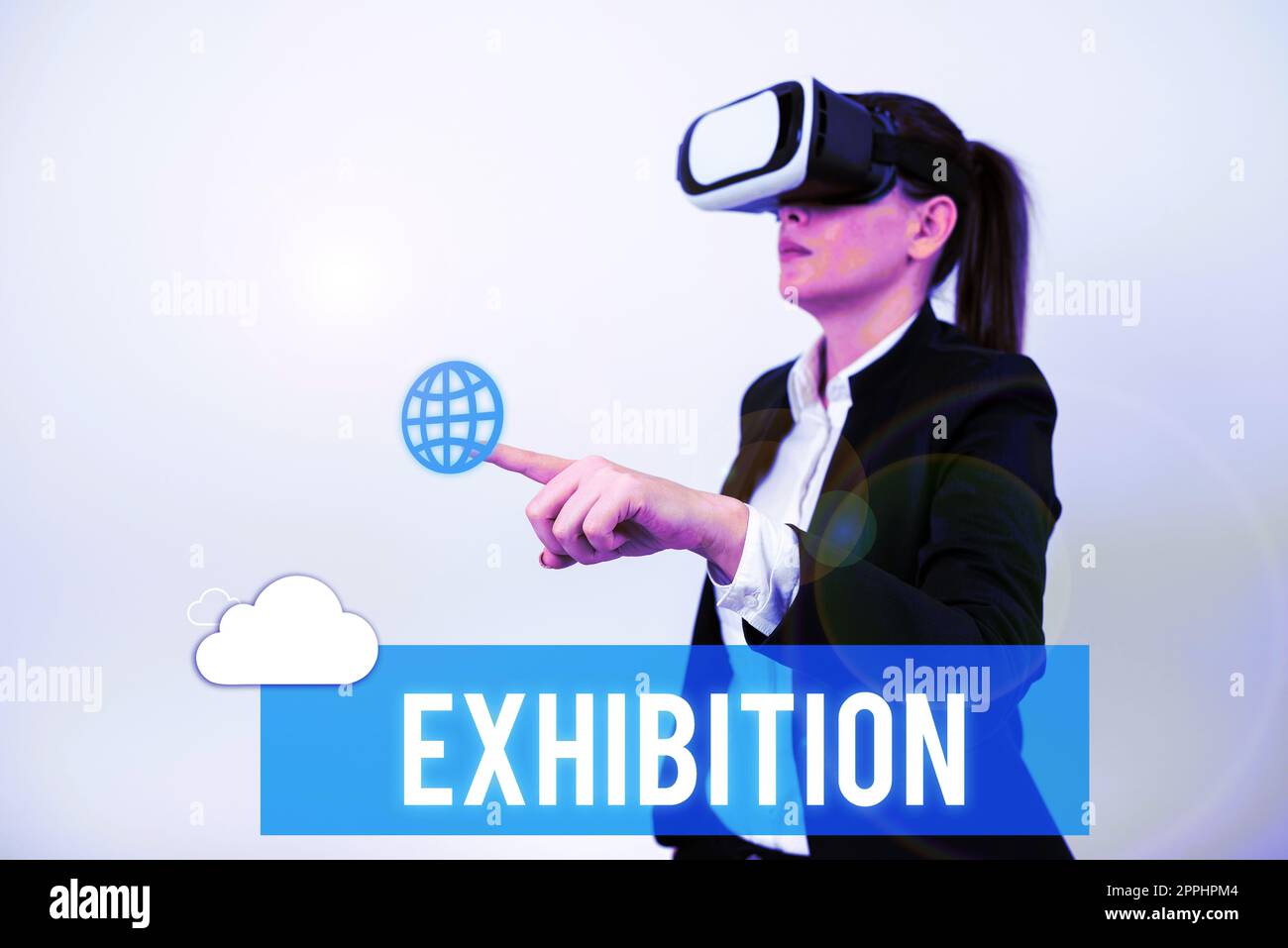 Conceptual caption Exhibition. Business showcase and act of exposing ...