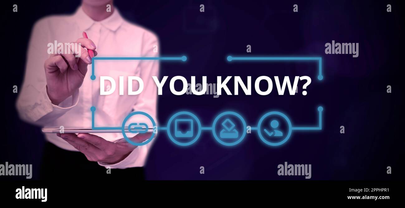 Hand writing sign Did You Know. Business overview Fun Facts and Figures ...