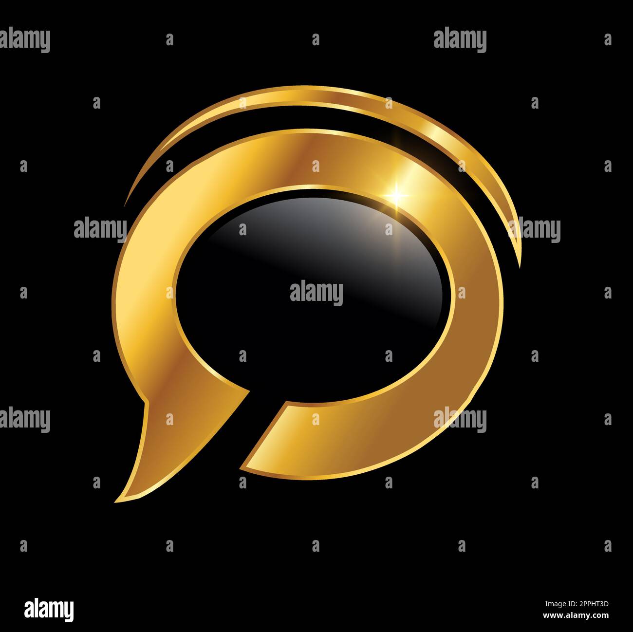 Golden Circle Chat Logo Vector Illustration Stock Vector Image & Art ...