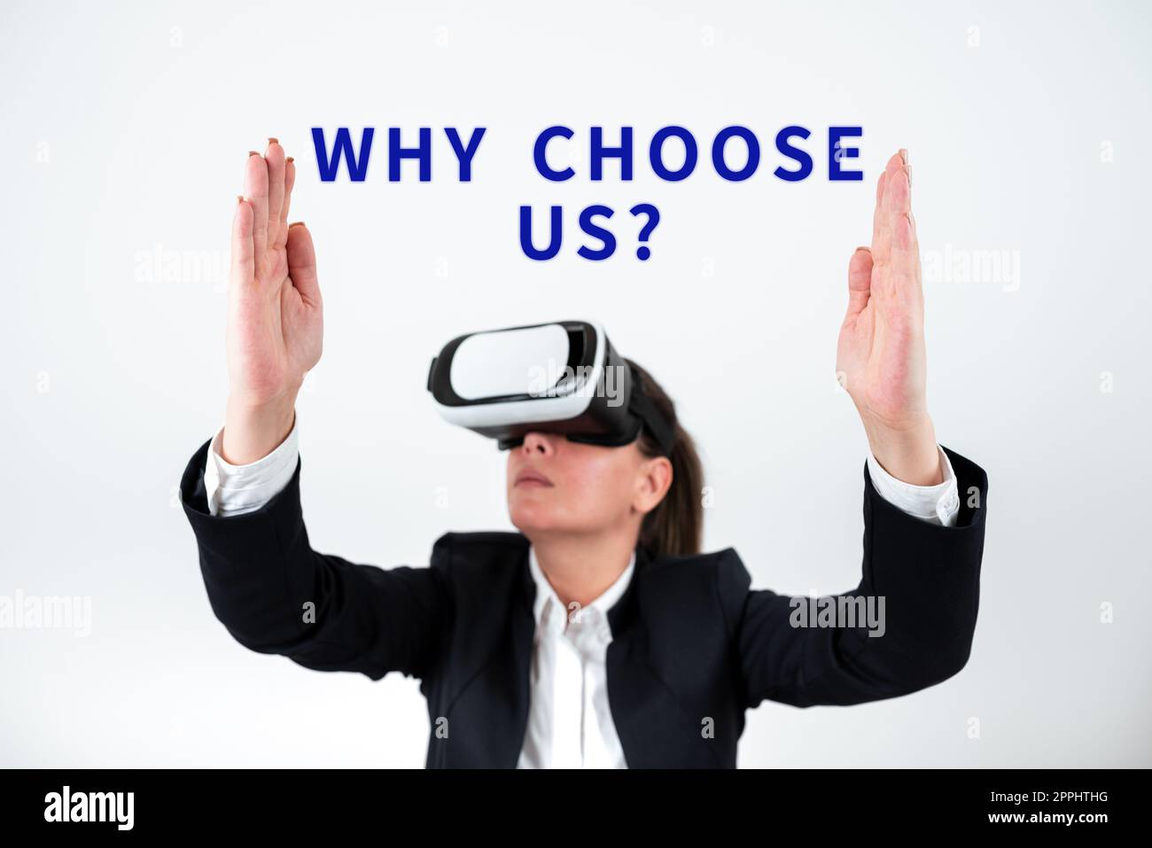 Text sign showing Why Choose Us. Business overview Reasons for choosing ...