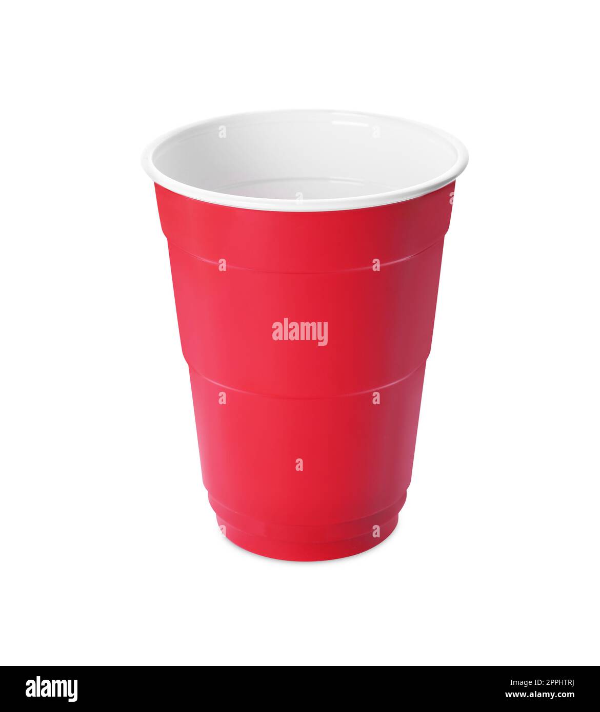 Red plastic cup isolated on white. Beer pong game Stock Photo - Alamy