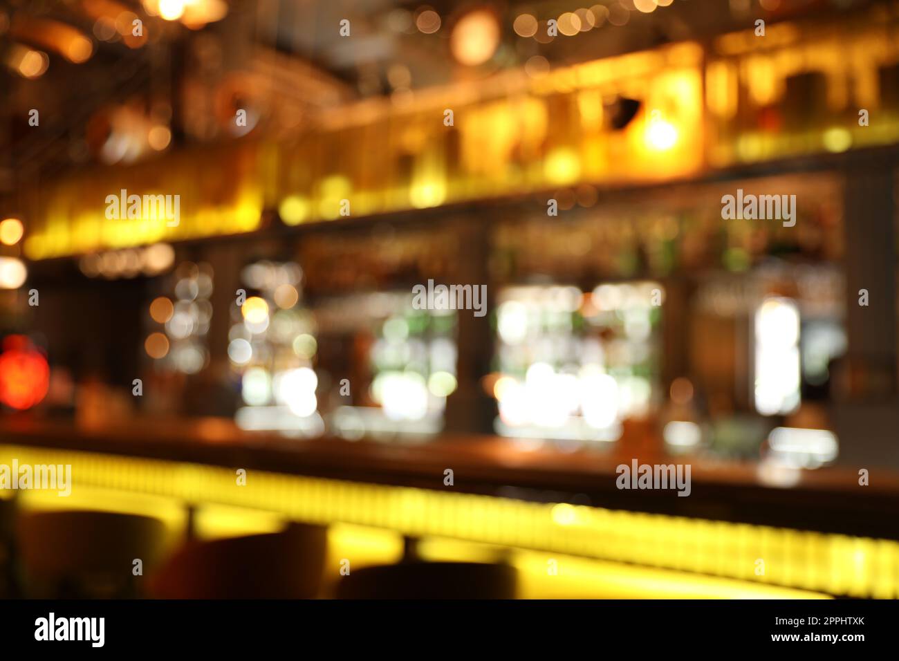 Blurred view of bar counter in cafe Stock Photo - Alamy