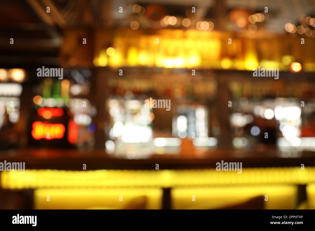 Blurred view of bar counter in cafe Stock Photo - Alamy