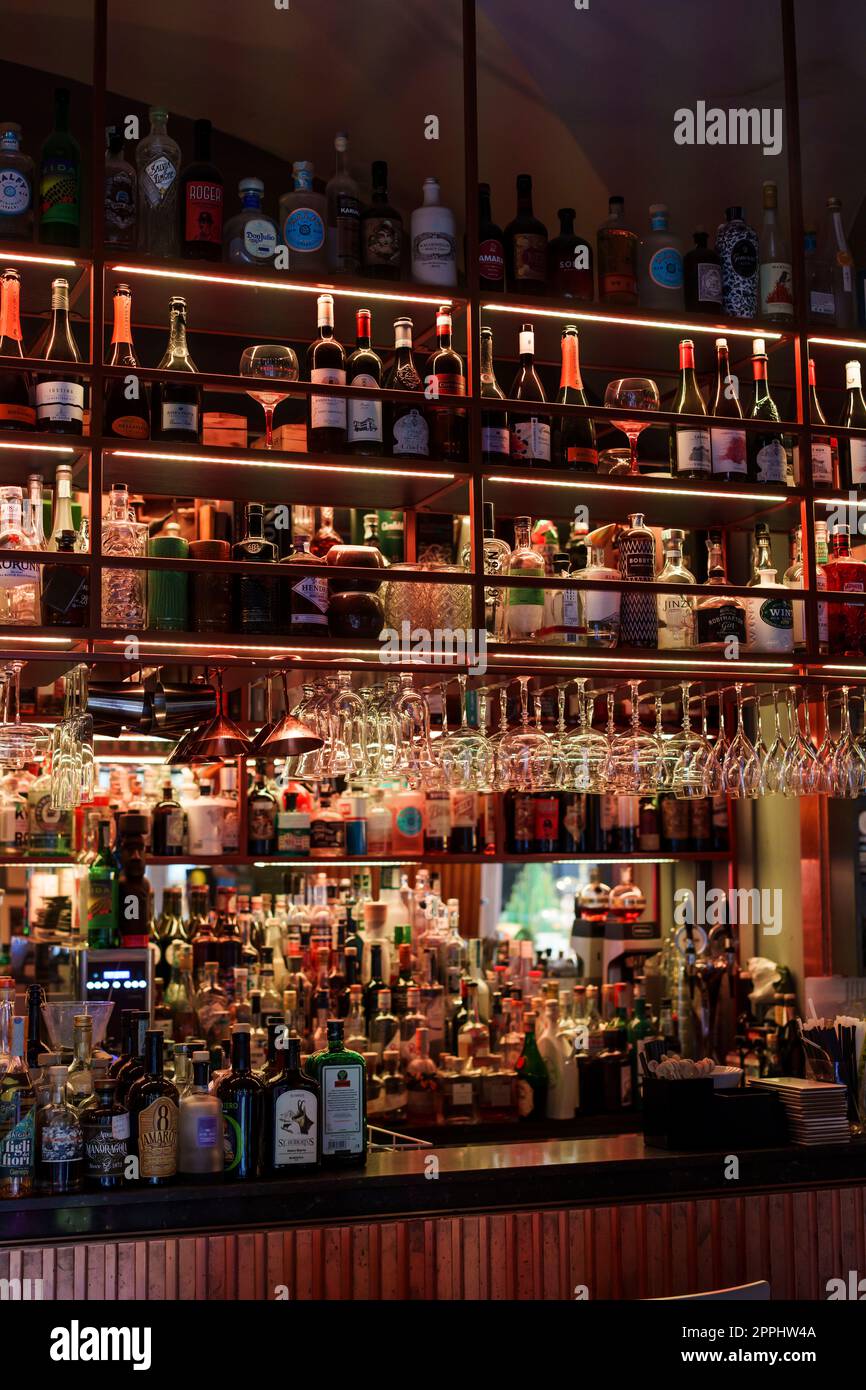 Various alcohol bottles displayed in a pub Stock Photo - Alamy Various alcohol bottles displayed in a pub Stock Photo - Alamy