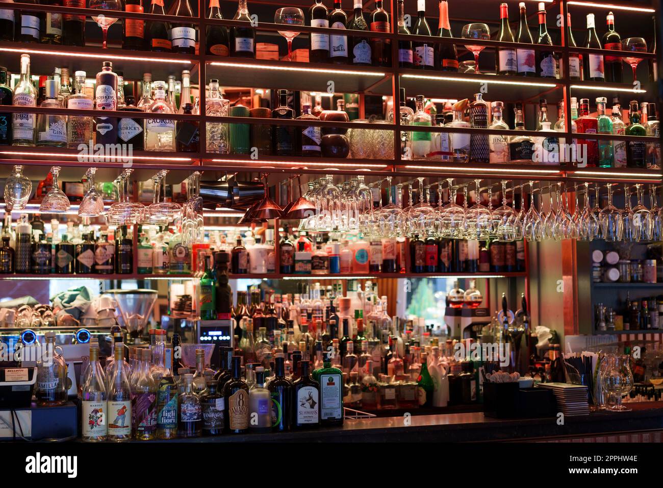 Various alcohol bottles displayed in a pub Stock Photo - Alamy Various alcohol bottles displayed in a pub Stock Photo - Alamy