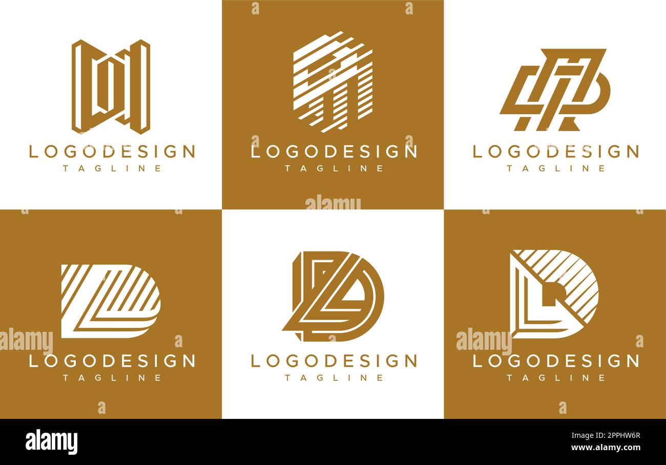 D M DM D L DL logo design template set. Modern DL DM letter initial logo vector Stock Vector ...