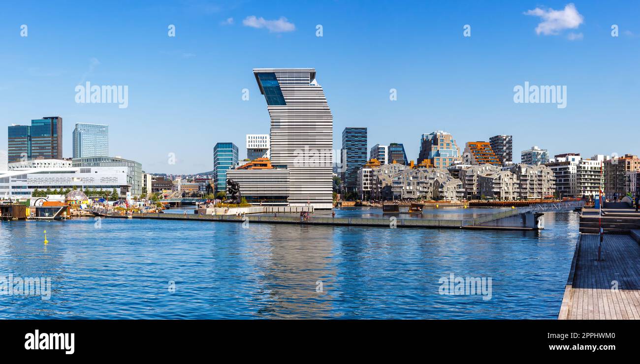Oslo Skyline Modern City Architecture Buildings In New Bjorvika District With Munch Museum