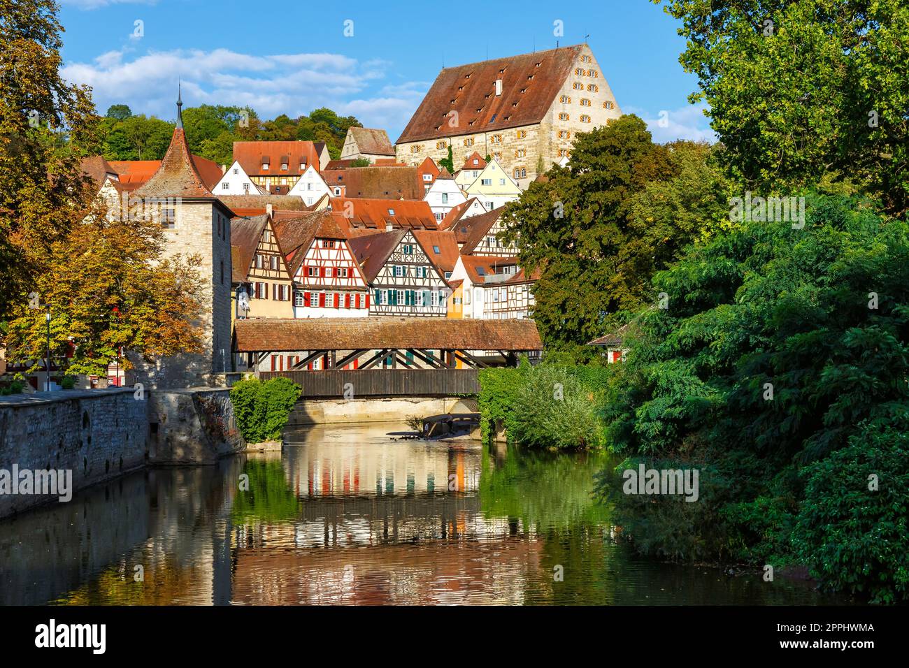 SchwÃ¤bisch Hall half-timbered houses from the middle ages town at ...