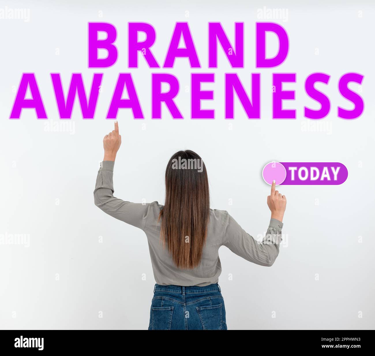 Text caption presenting Brand Awareness. Business overview name ...