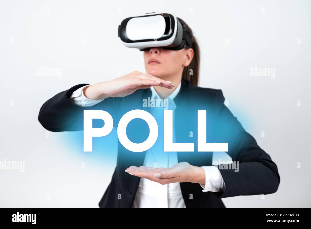 Hand writing sign Poll. Business approach Record of the number of votes ...