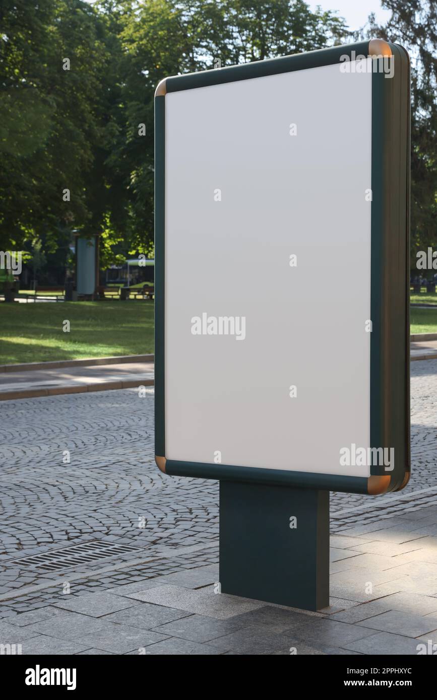 Blank citylight poster on street in city. Space for design Stock Photo ...