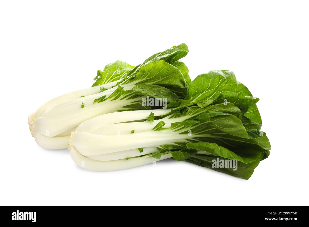 Fresh green pak choy cabbages on white background Stock Photo - Alamy