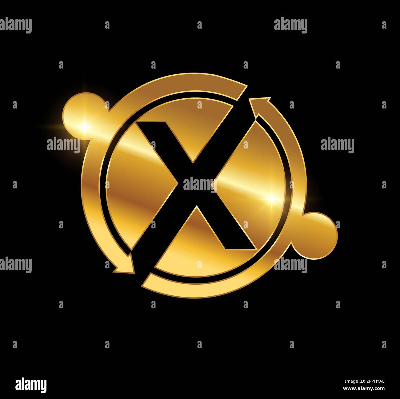 Golden Circle X People Logo Vector Icon Stock Vector Image & Art - Alamy