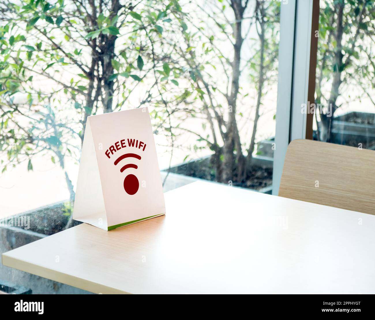 Free wifi sign label for Customer on the table in the fastfood ...