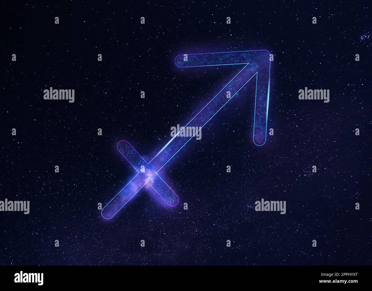Sagittarius astrological sign in night sky with beautiful sky Stock ...