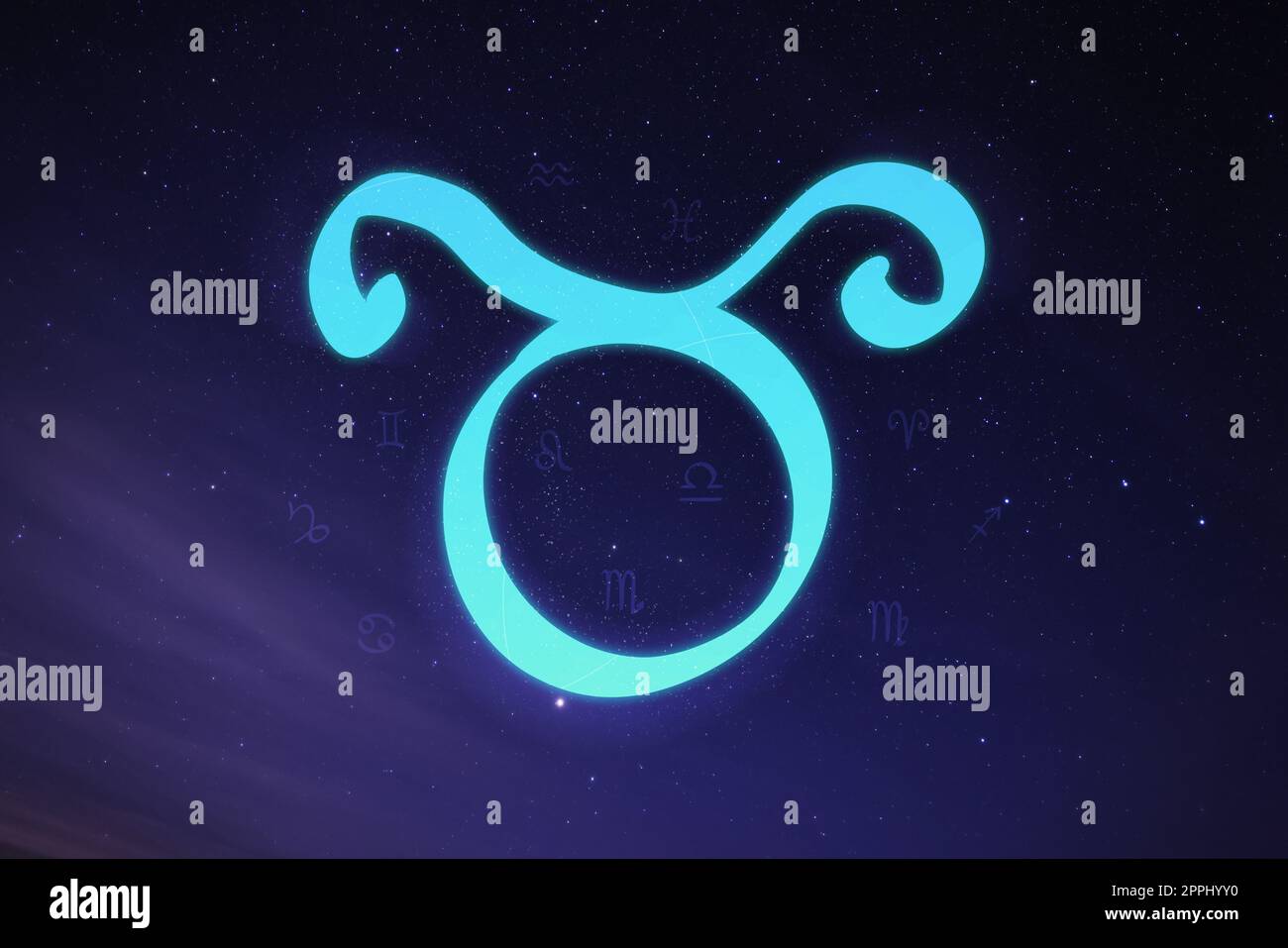 Taurus astrological sign in night sky with beautiful sky Stock Photo ...