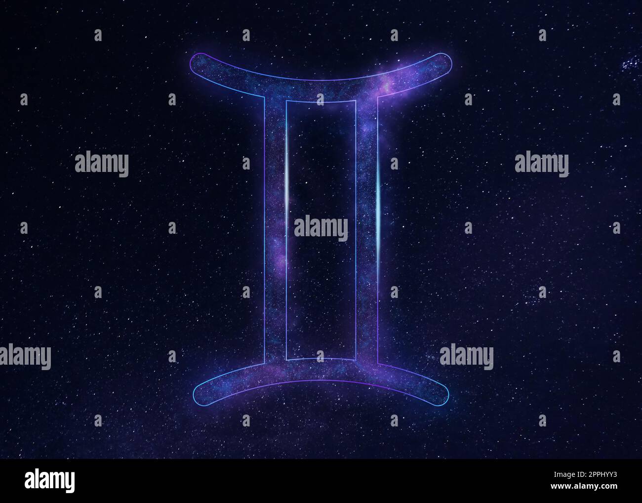Gemini astrological sign in night sky with beautiful sky Stock Photo ...