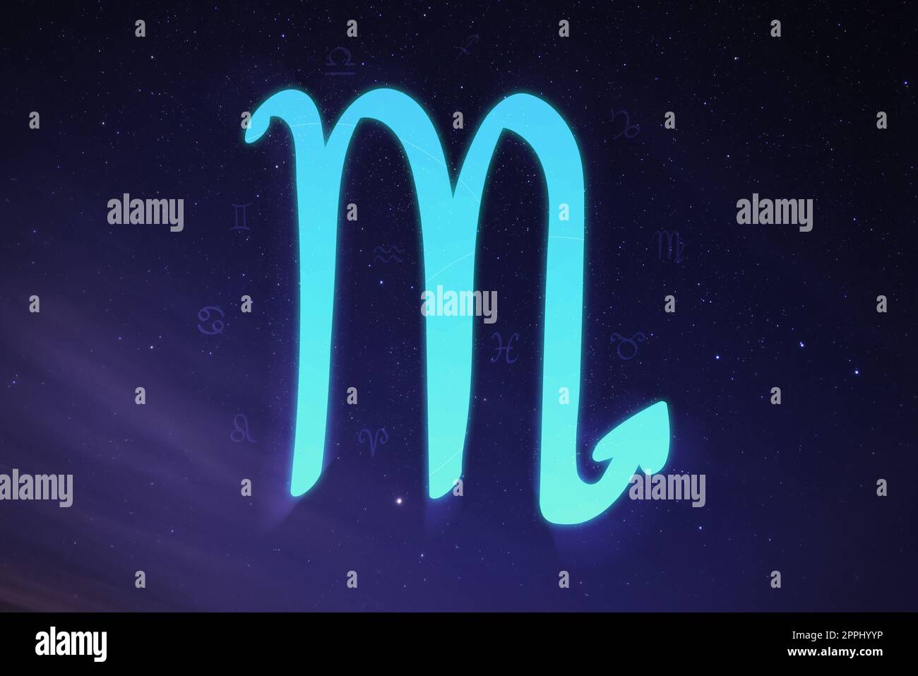 Scorpio astrological sign in night sky with beautiful sky Stock Photo ...