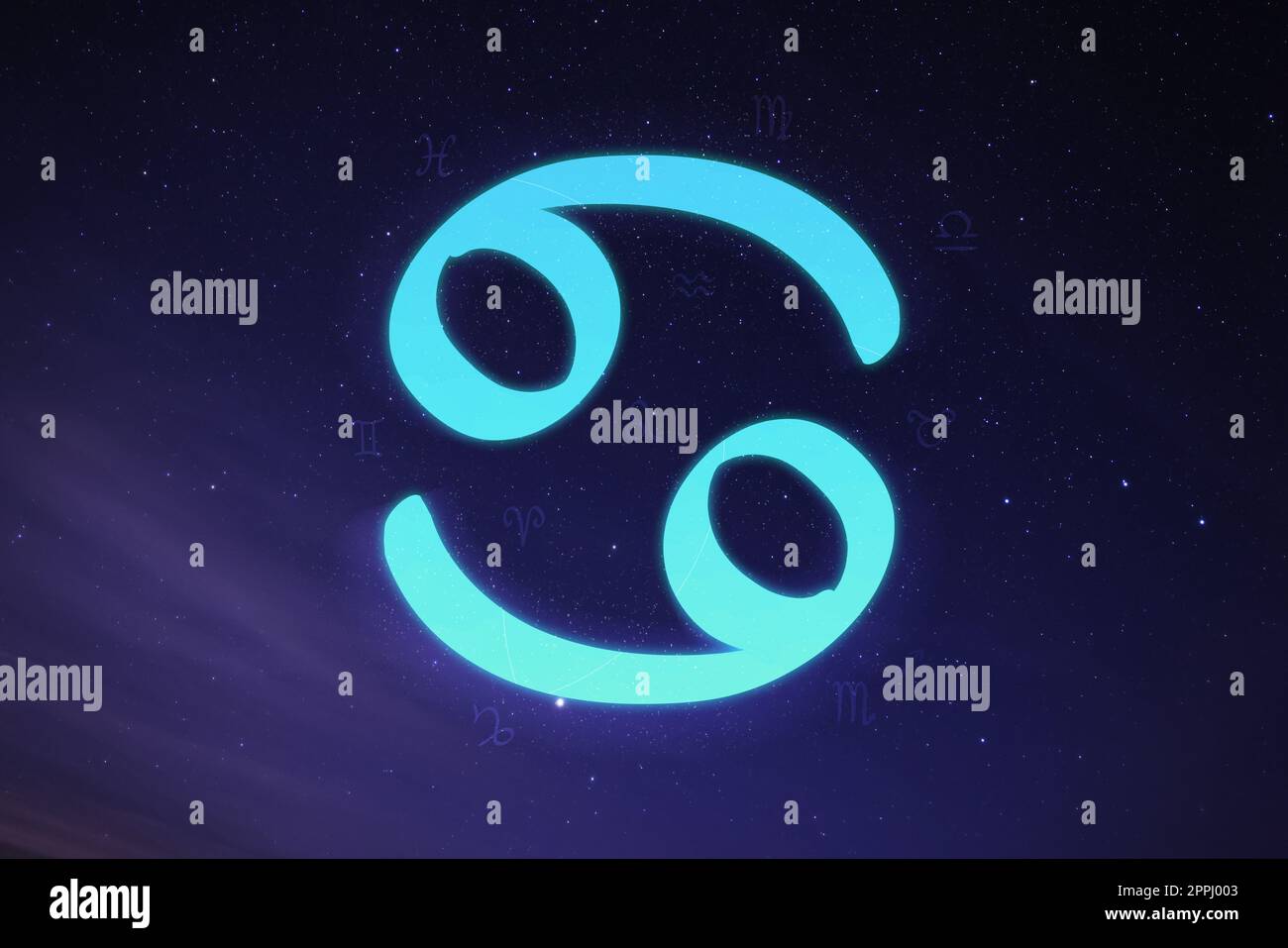 Cancer astrological sign in night sky with beautiful sky Stock Photo ...