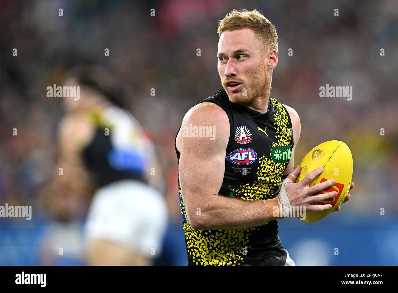 Nick Vlastuin of Richmond in action during the AFL Round 6 match ...